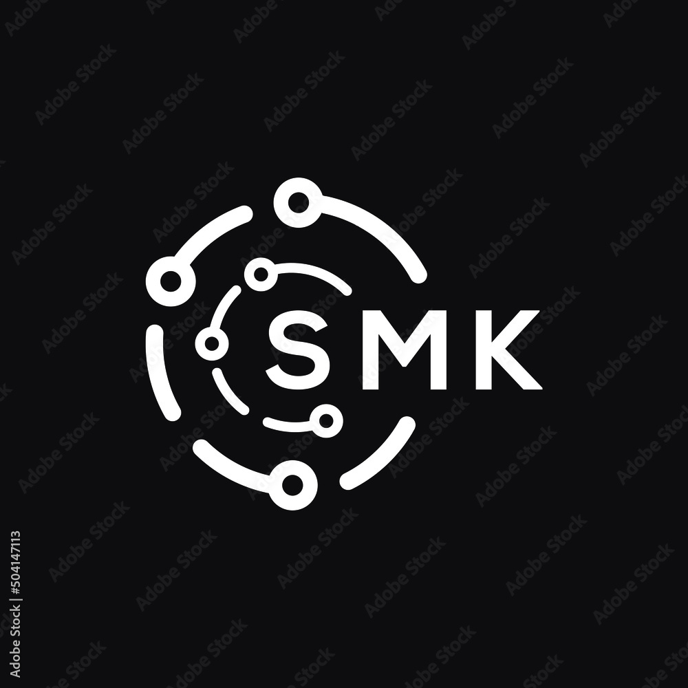 SMK technology letter logo design on black background. SMK creative ...