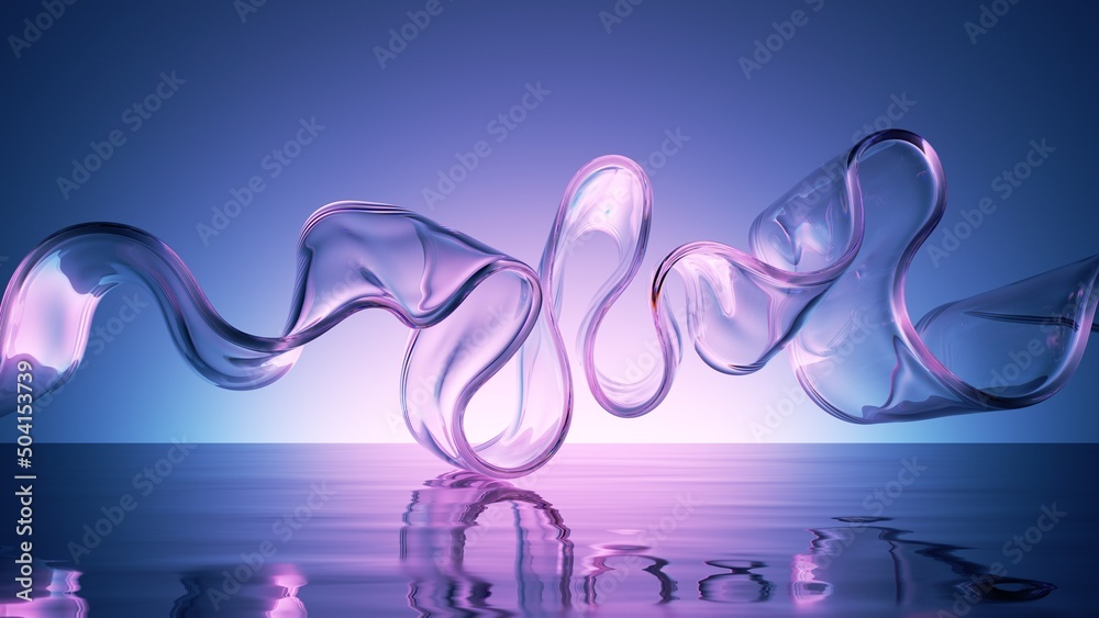 abstract 3d rendering, ultraviolet background with clear transparent ...