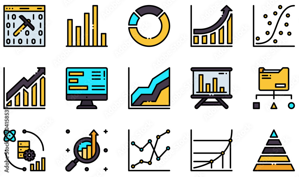 Set of Vector Icons Related to Data Analysis. Contains such Icons as ...