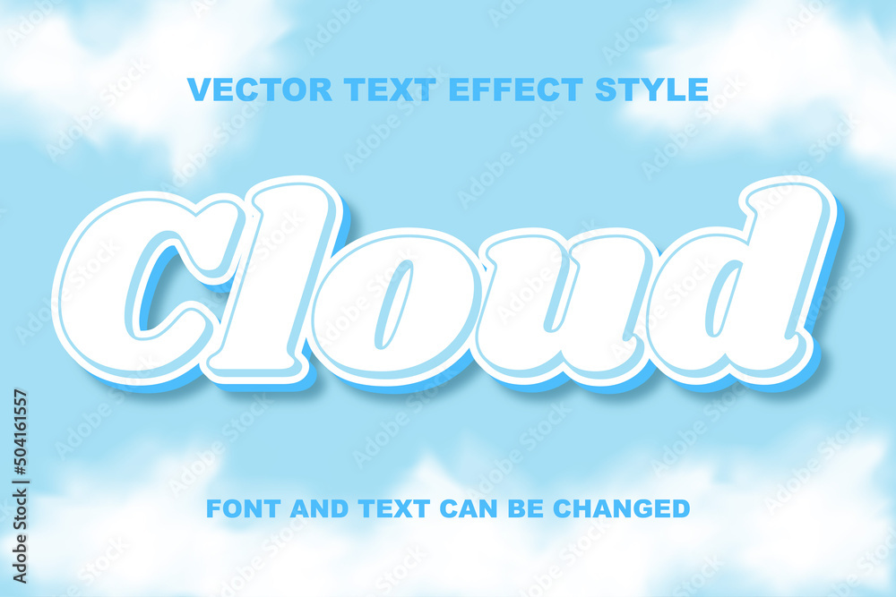 cloud 3d editable text effect font style template banner flyer ...