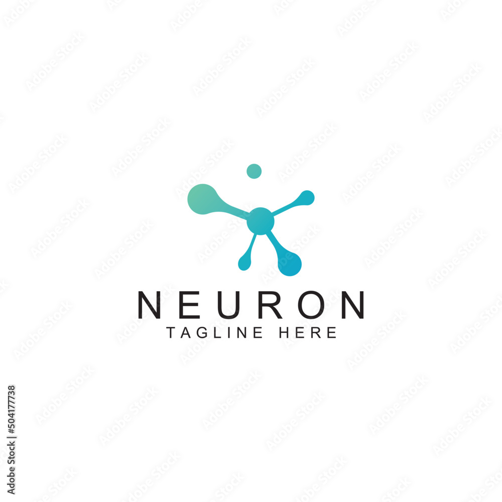 Neuron logo or nerve cell logo with concept vector illustration ...