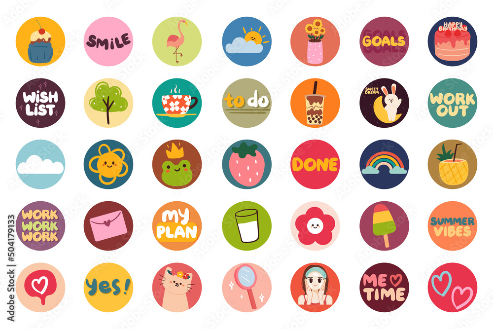 Collection of weekly or daily planner sticker, to do list, stickers ...