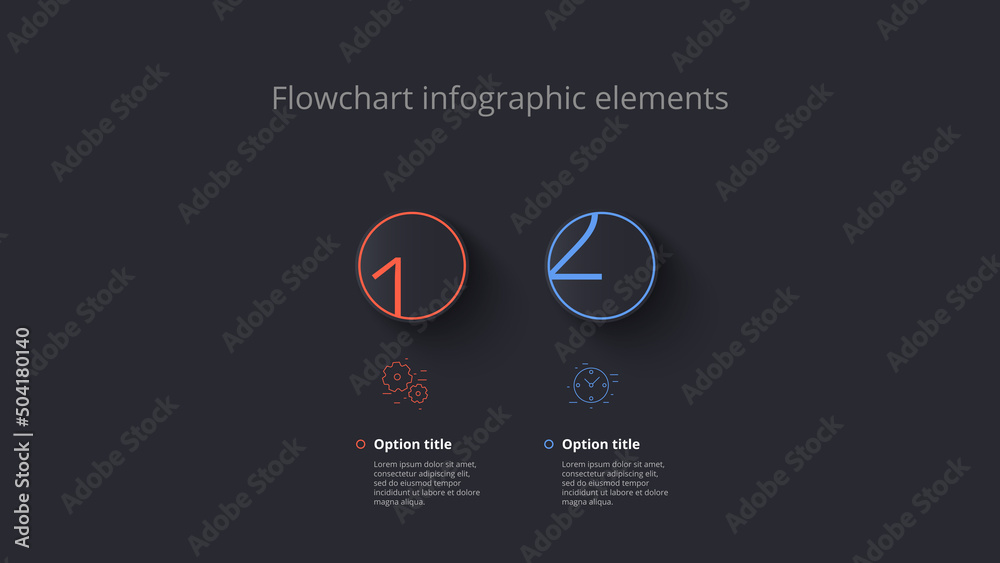 Business 2 step process chart infographic. Circular corporate workflow ...