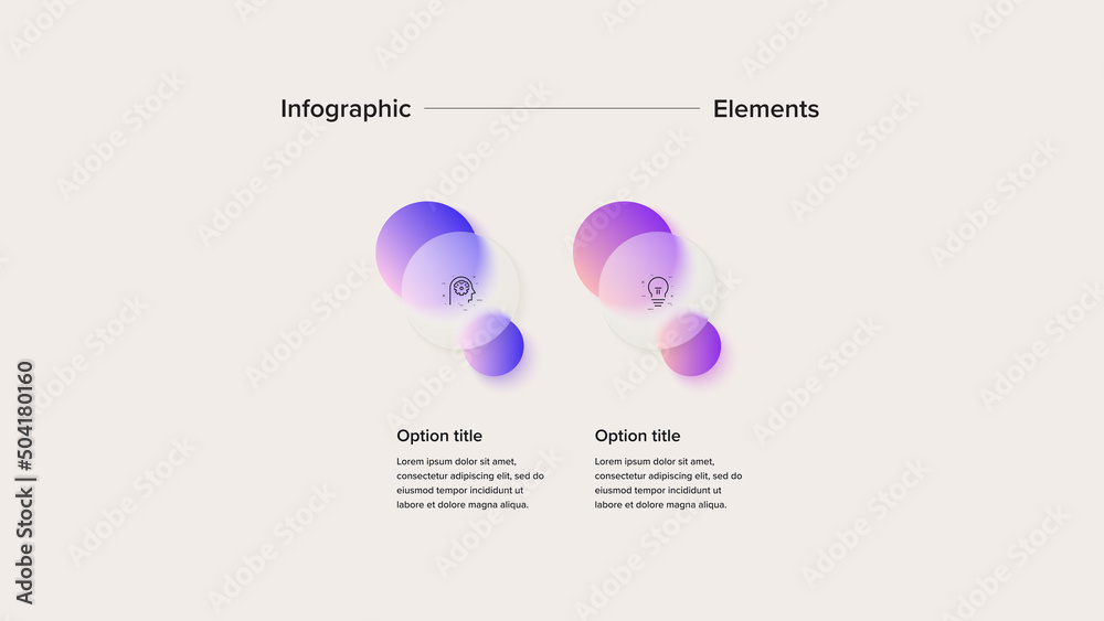 Business 2 step process chart infographic. Circular corporate workflow ...