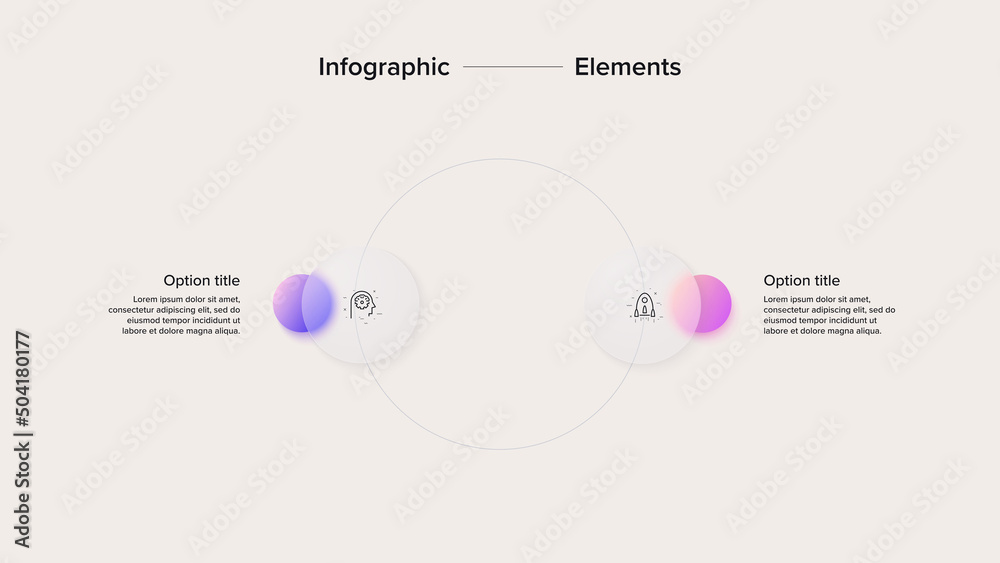 Business 2 step process chart infographic. Circular corporate workflow ...