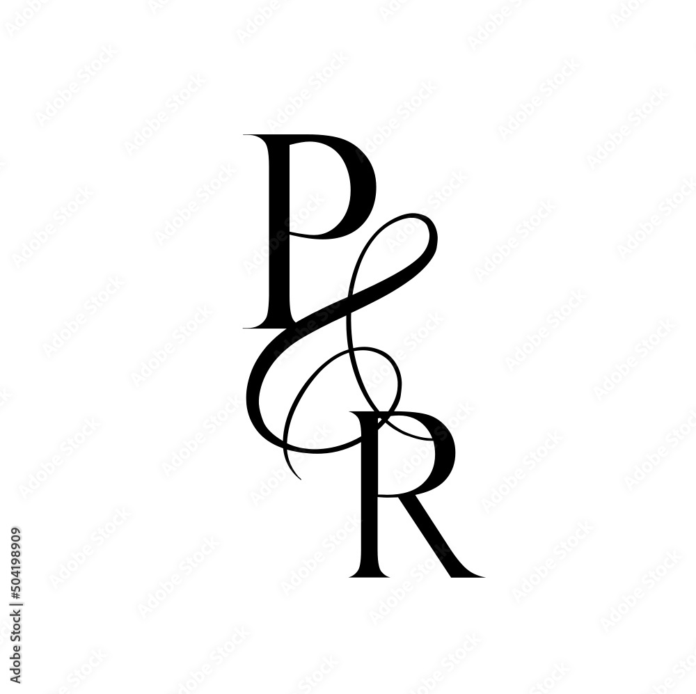 rp, pr, monogram logo. Calligraphic signature icon. Wedding Logo ...