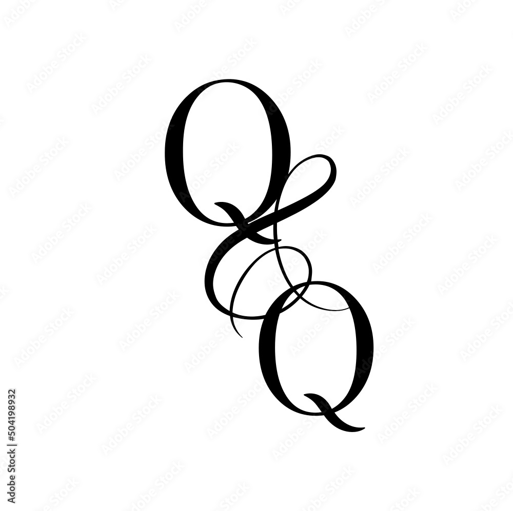 qq, qq, monogram logo. Calligraphic signature icon. Wedding Logo ...