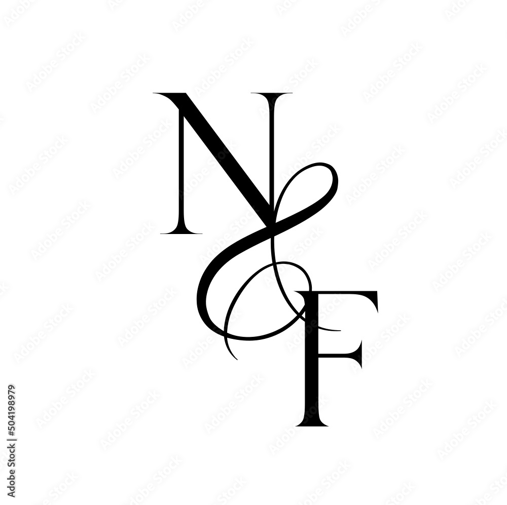 fn, nf, monogram logo. Calligraphic signature icon. Wedding Logo ...