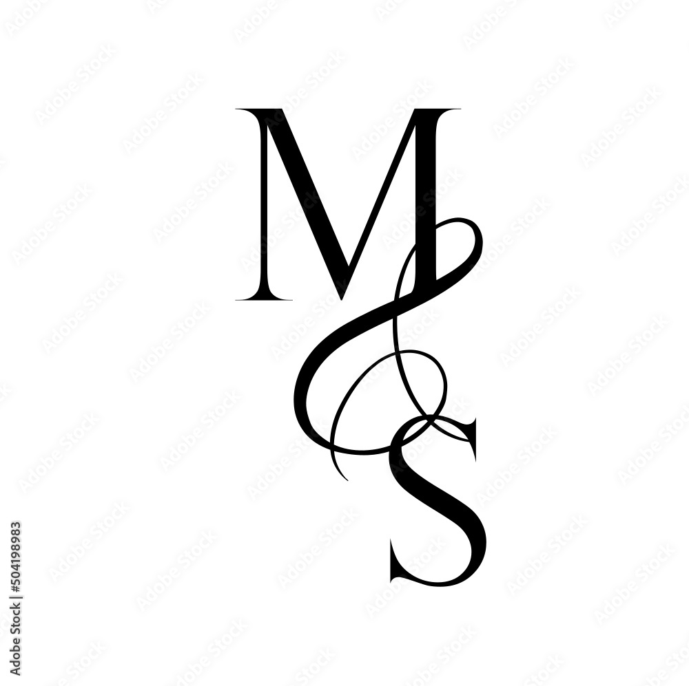 sm, ms, monogram logo. Calligraphic signature icon. Wedding Logo ...