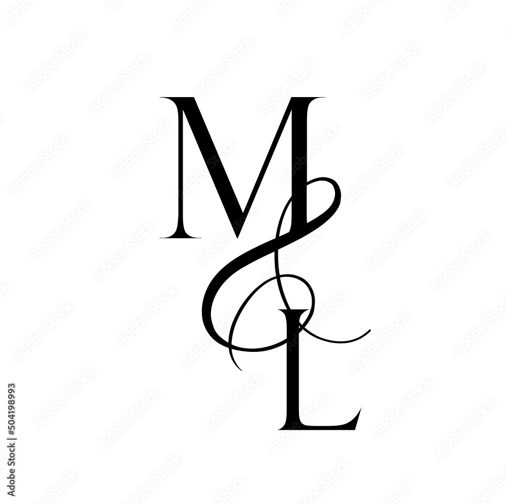 lm, ml, monogram logo. Calligraphic signature icon. Wedding Logo ...
