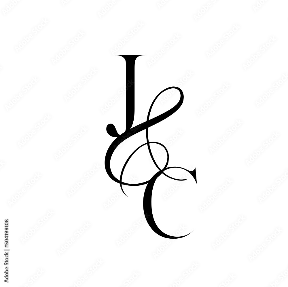 cj, jc, monogram logo. Calligraphic signature icon. Wedding Logo ...