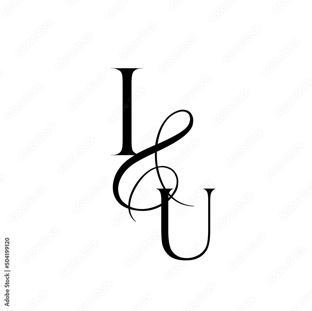 ui, iu, monogram logo. Calligraphic signature icon. Wedding Logo ...