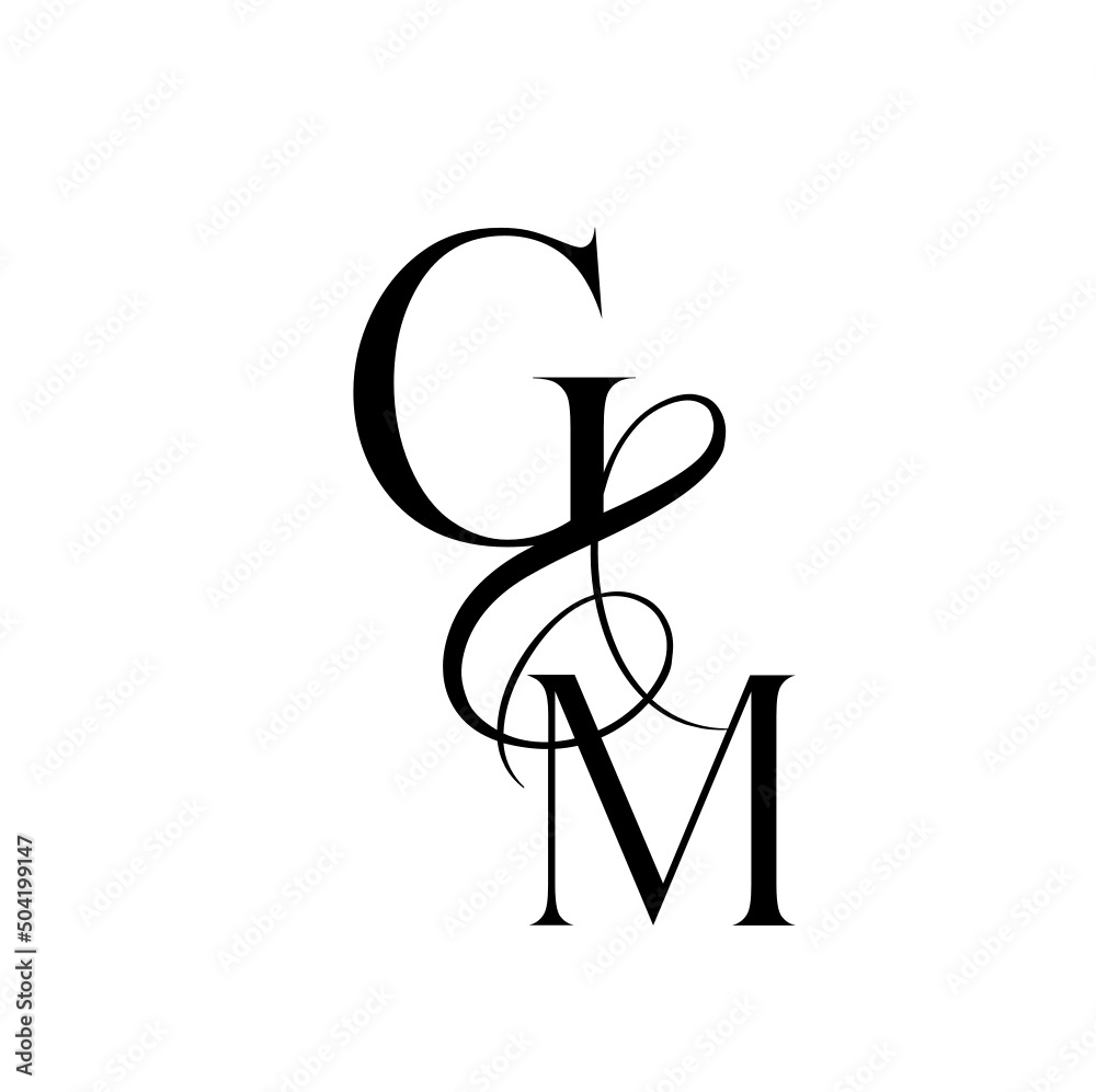 mg, gm, monogram logo. Calligraphic signature icon. Wedding Logo ...