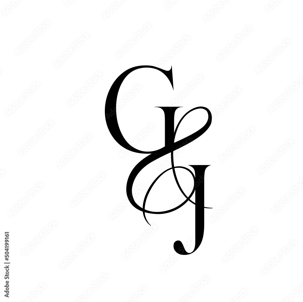 jg, gj, monogram logo. Calligraphic signature icon. Wedding Logo ...