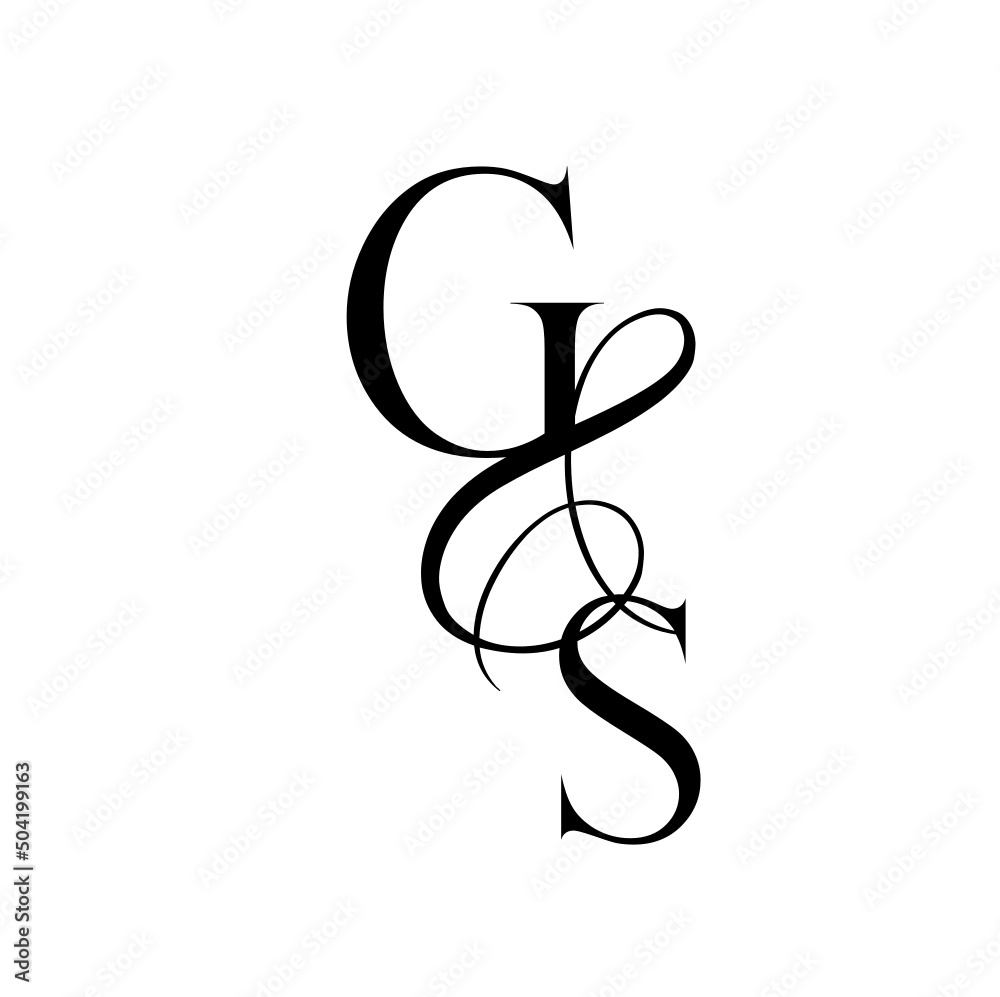 sg, gs, monogram logo. Calligraphic signature icon. Wedding Logo ...