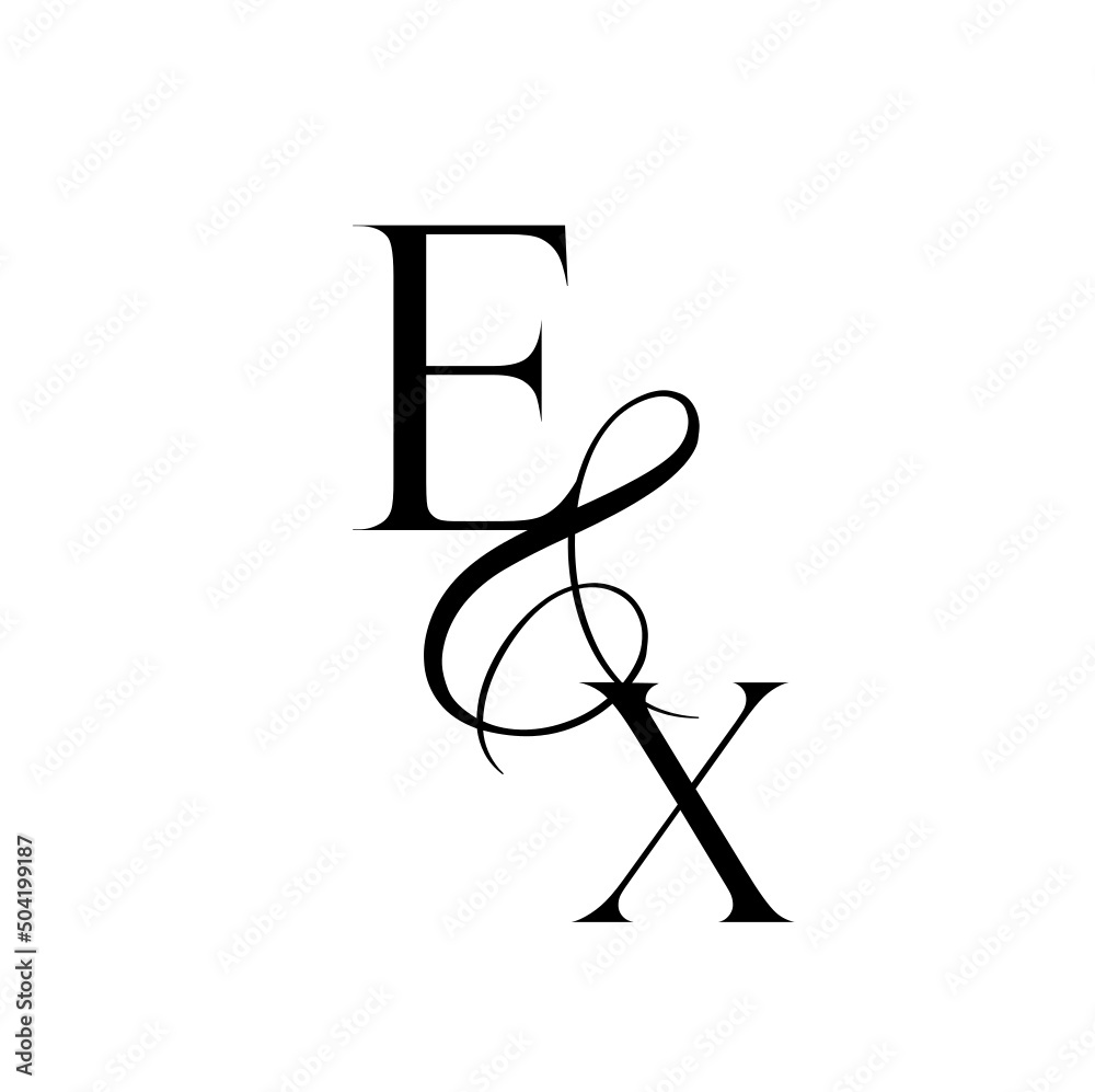 xe, ex, monogram logo. Calligraphic signature icon. Wedding Logo ...