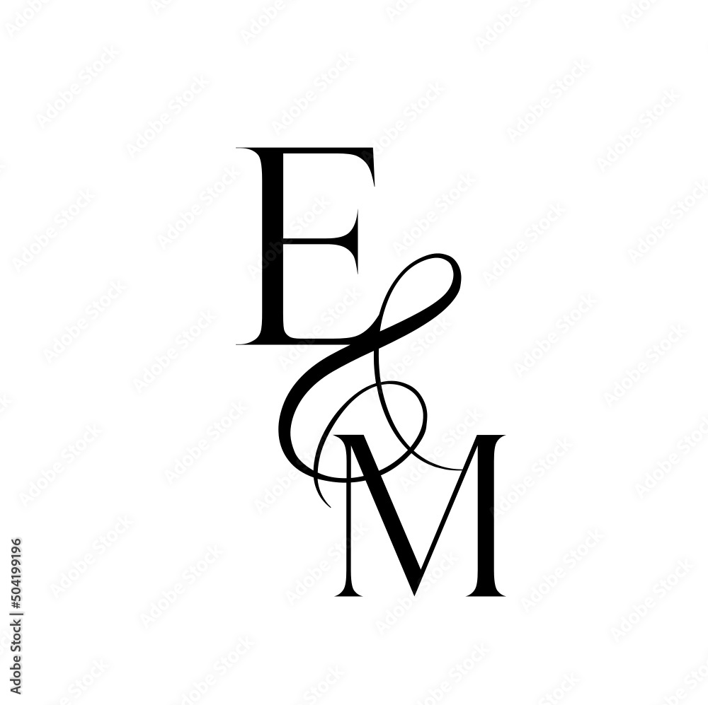 me, em, monogram logo. Calligraphic signature icon. Wedding Logo ...
