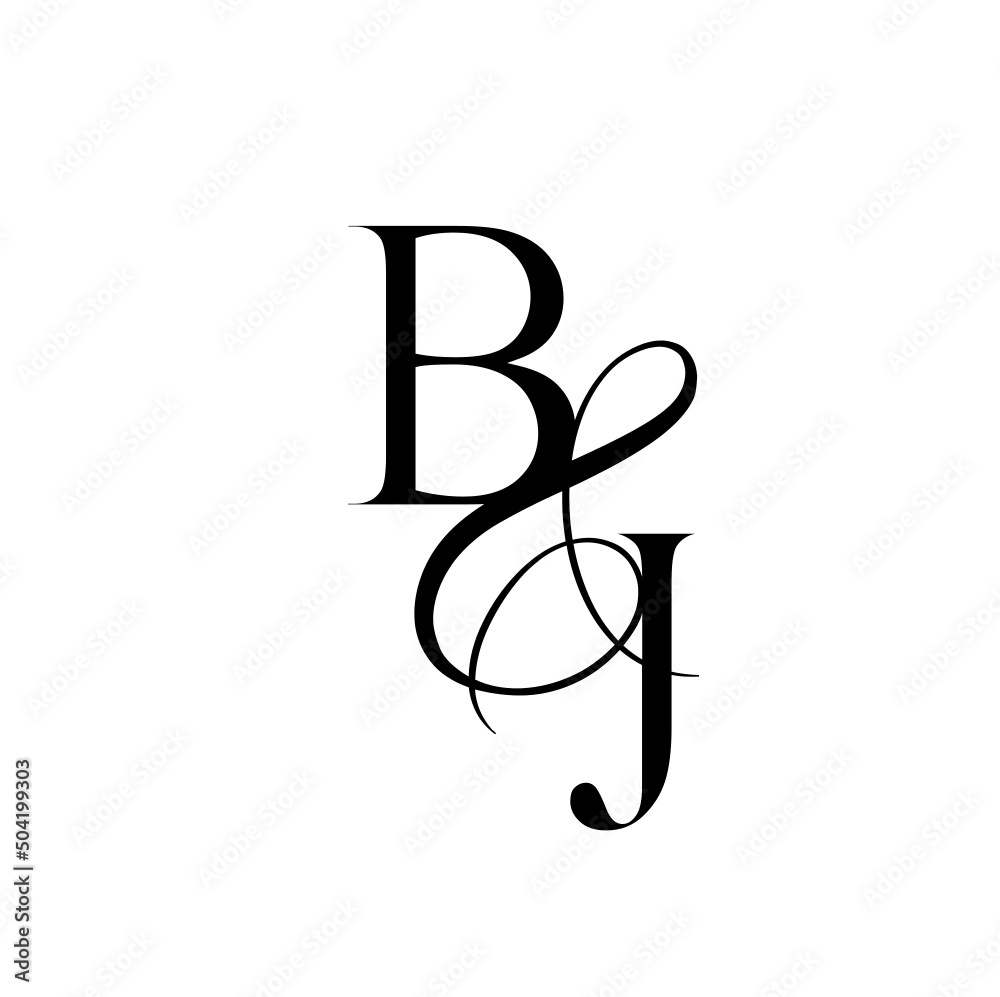 jb, bj, monogram logo. Calligraphic signature icon. Wedding Logo ...
