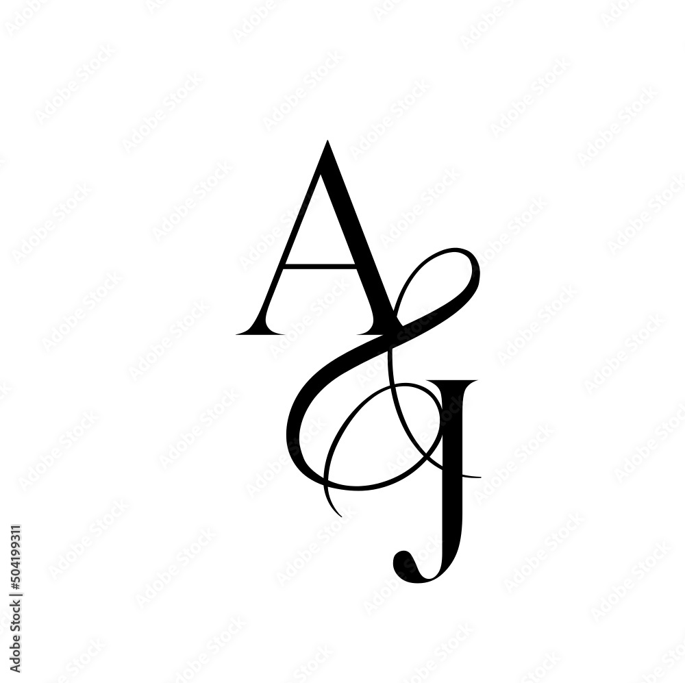 ja, aj, monogram logo. Calligraphic signature icon. Wedding Logo ...