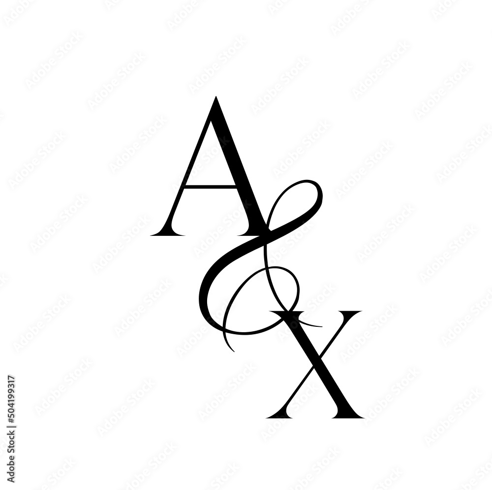 xa, ax, monogram logo. Calligraphic signature icon. Wedding Logo ...