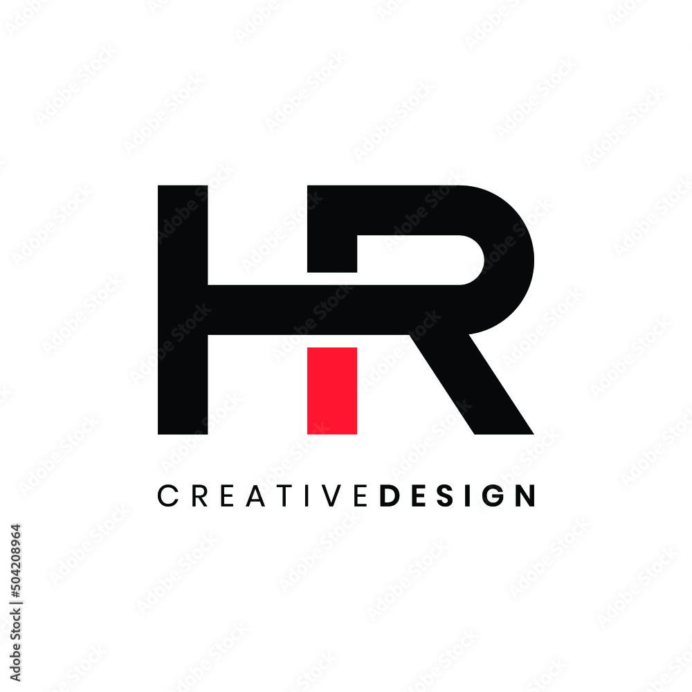 Creative modern letter HR logo design vector Stock Vector | Adobe Stock