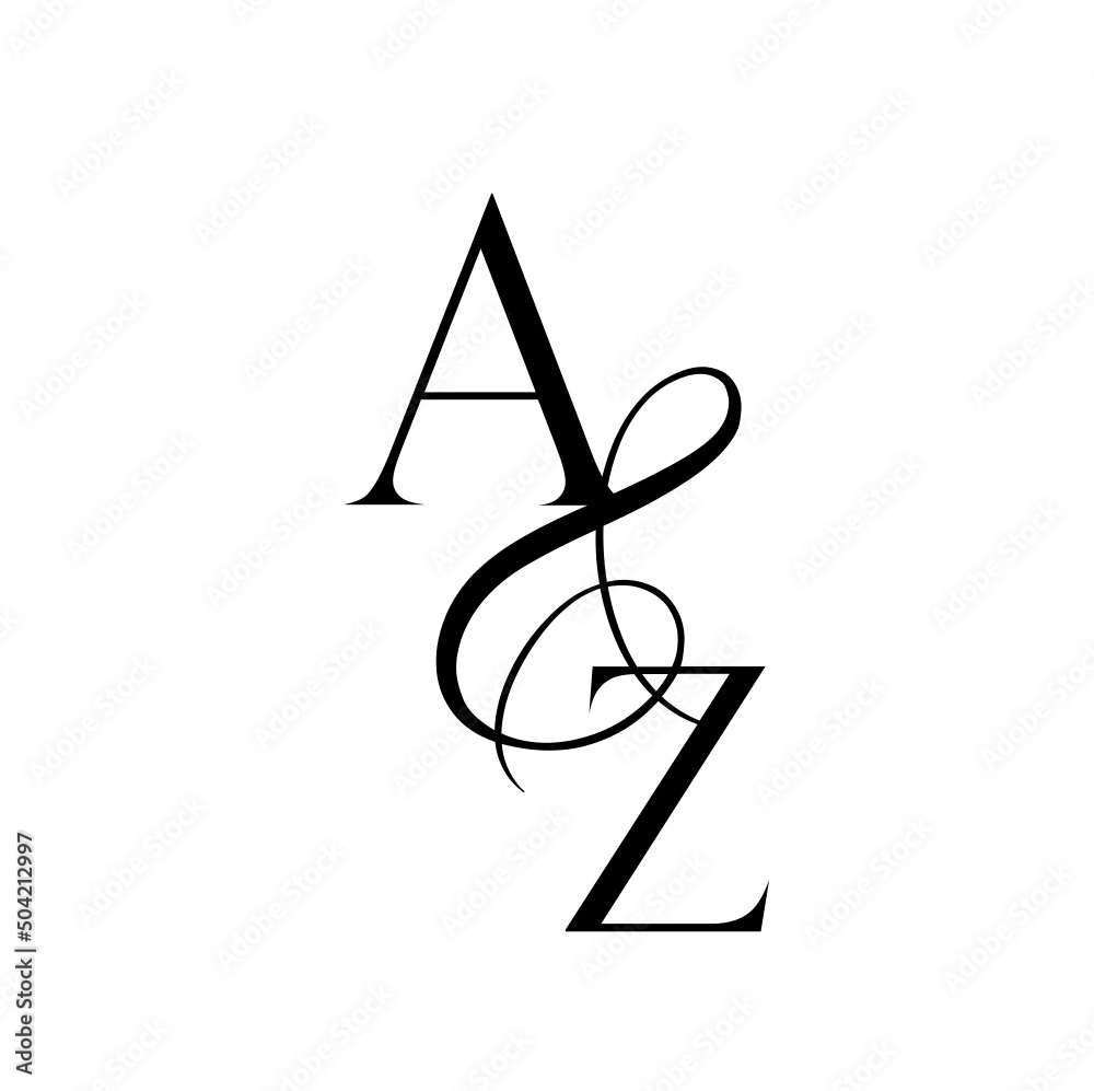 za, az, monogram logo. Calligraphic signature icon. Wedding Logo ...