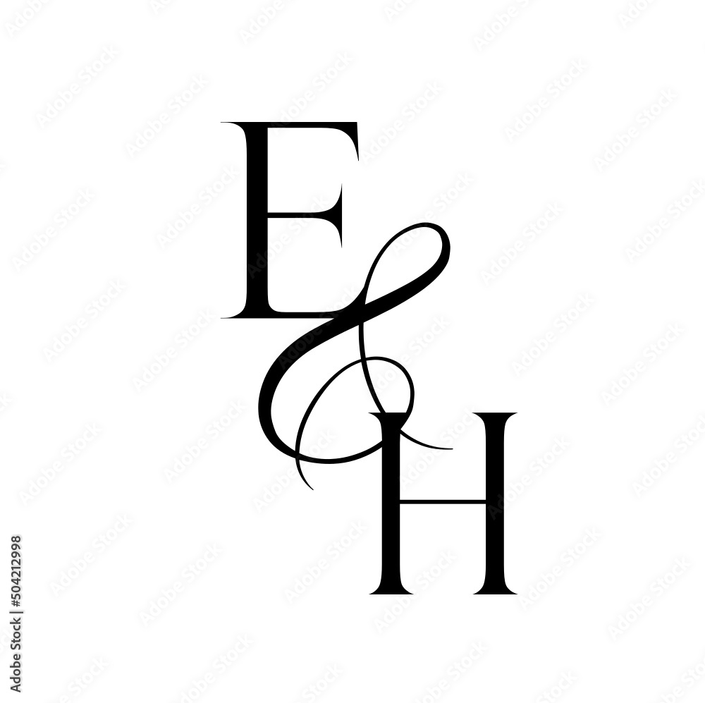 he, eh, monogram logo. Calligraphic signature icon. Wedding Logo ...