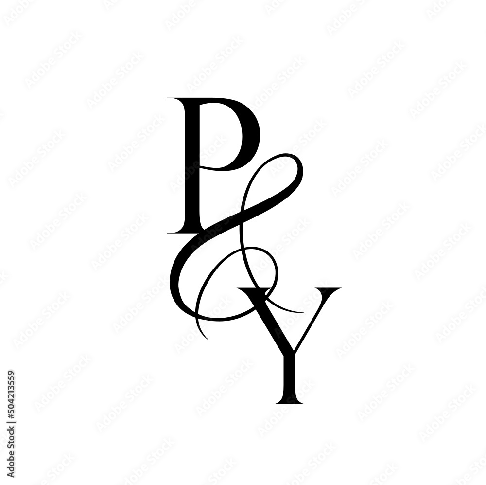 yp, py, monogram logo. Calligraphic signature icon. Wedding Logo ...