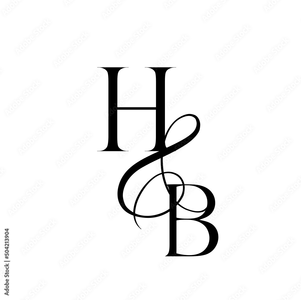 bh, hb, monogram logo. Calligraphic signature icon. Wedding Logo ...