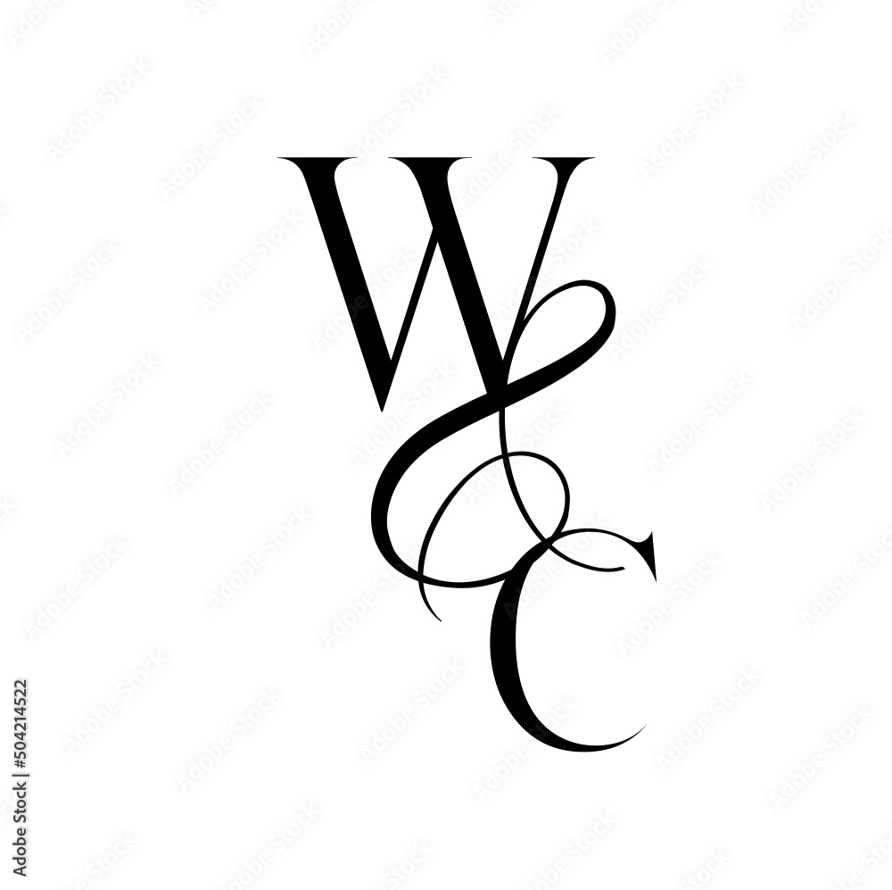 cw, wc, monogram logo. Calligraphic signature icon. Wedding Logo ...