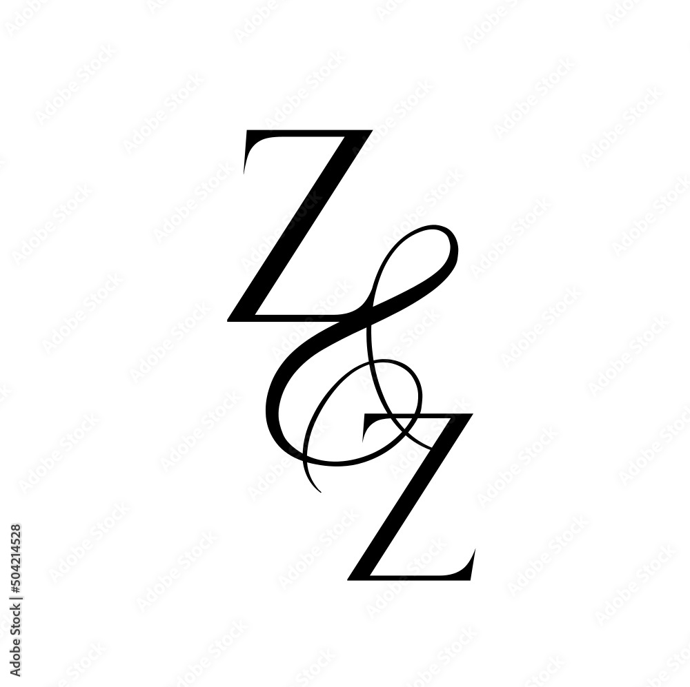 zz, zz, monogram logo. Calligraphic signature icon. Wedding Logo ...