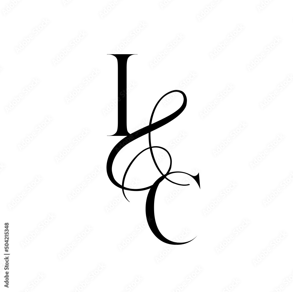 ci, ic, monogram logo. Calligraphic signature icon. Wedding Logo ...