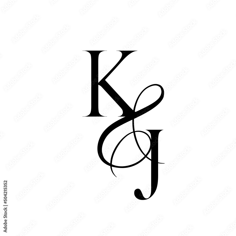 jk, kj, monogram logo. Calligraphic signature icon. Wedding Logo ...