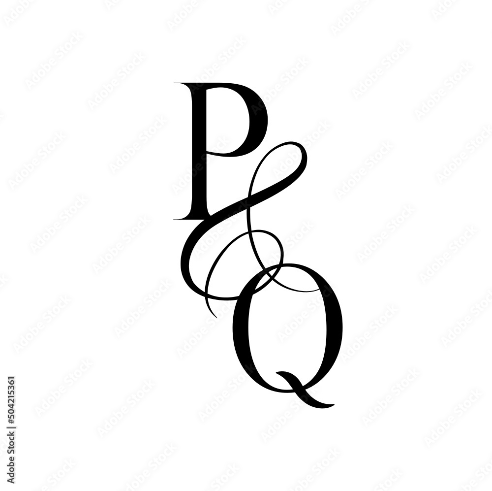 qp, pq, monogram logo. Calligraphic signature icon. Wedding Logo ...