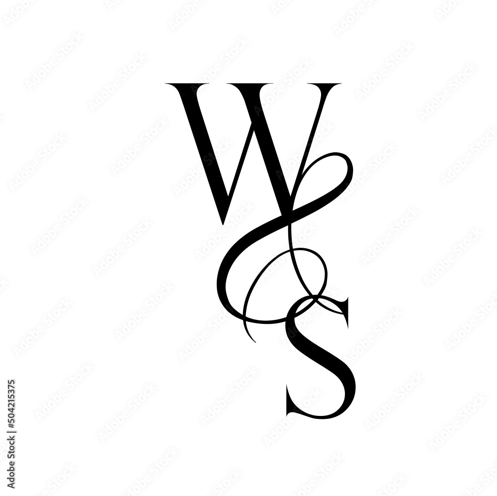 sw, ws, monogram logo. Calligraphic signature icon. Wedding Logo ...