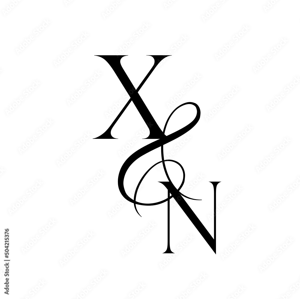 nx, xv, monogram logo. Calligraphic signature icon. Wedding Logo ...
