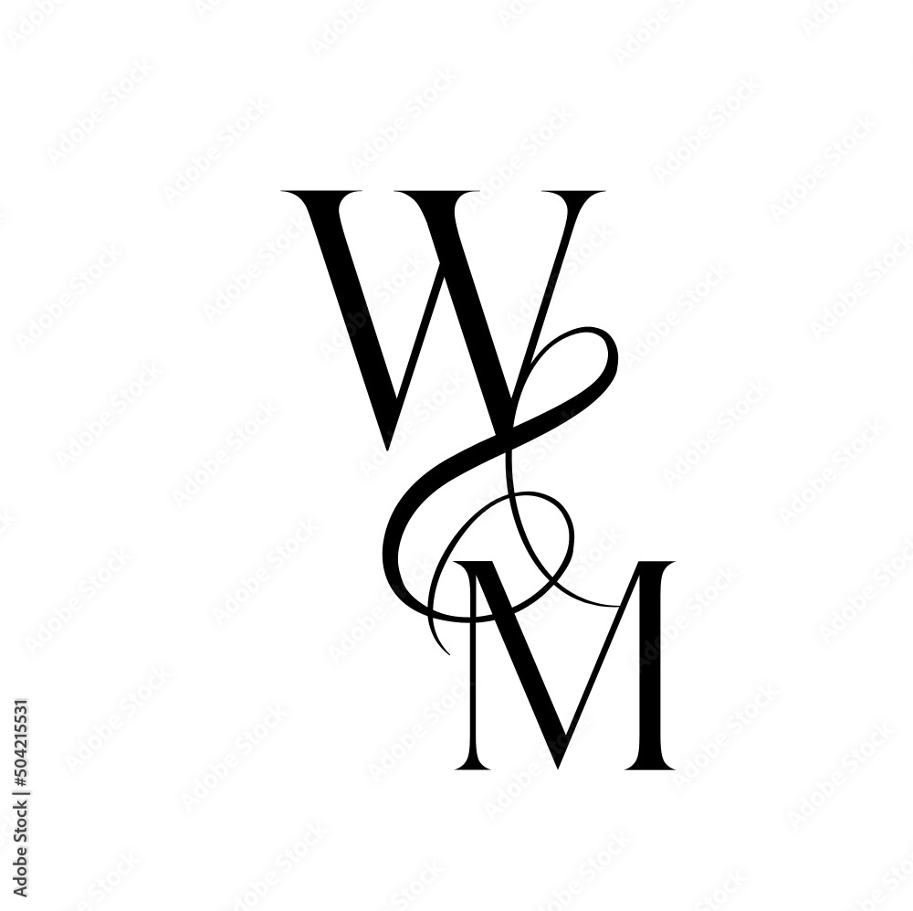 mw, wm, monogram logo. Calligraphic signature icon. Wedding Logo ...
