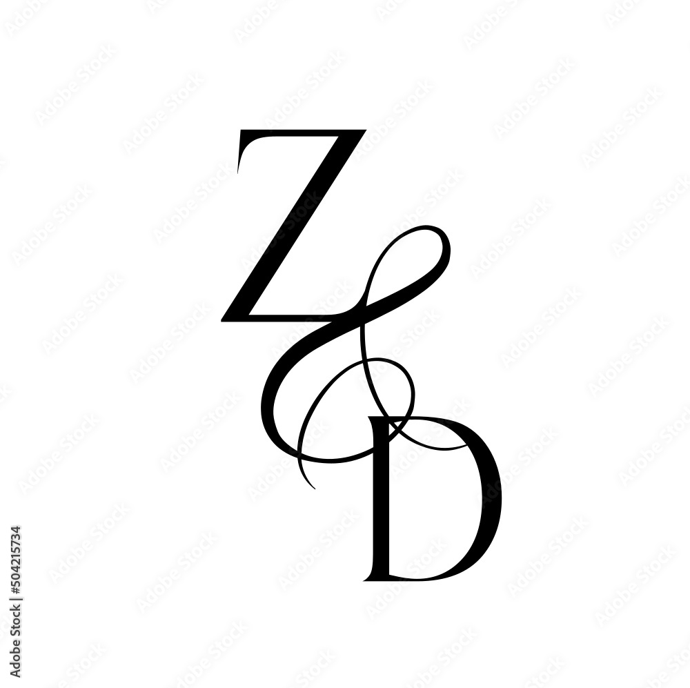 dz, zd, monogram logo. Calligraphic signature icon. Wedding Logo ...
