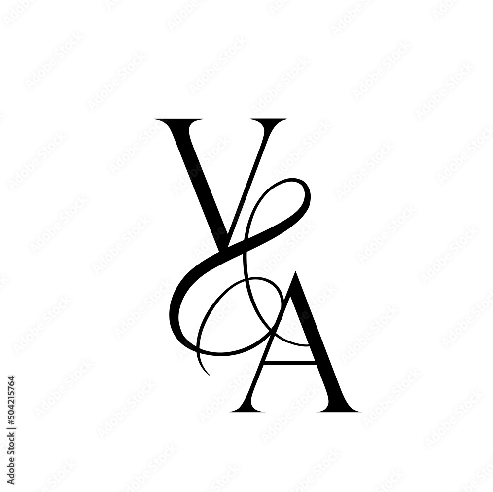 av, va, monogram logo. Calligraphic signature icon. Wedding Logo ...