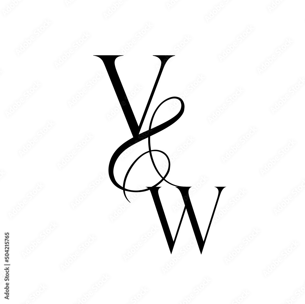 wv, vw, monogram logo. Calligraphic signature icon. Wedding Logo ...