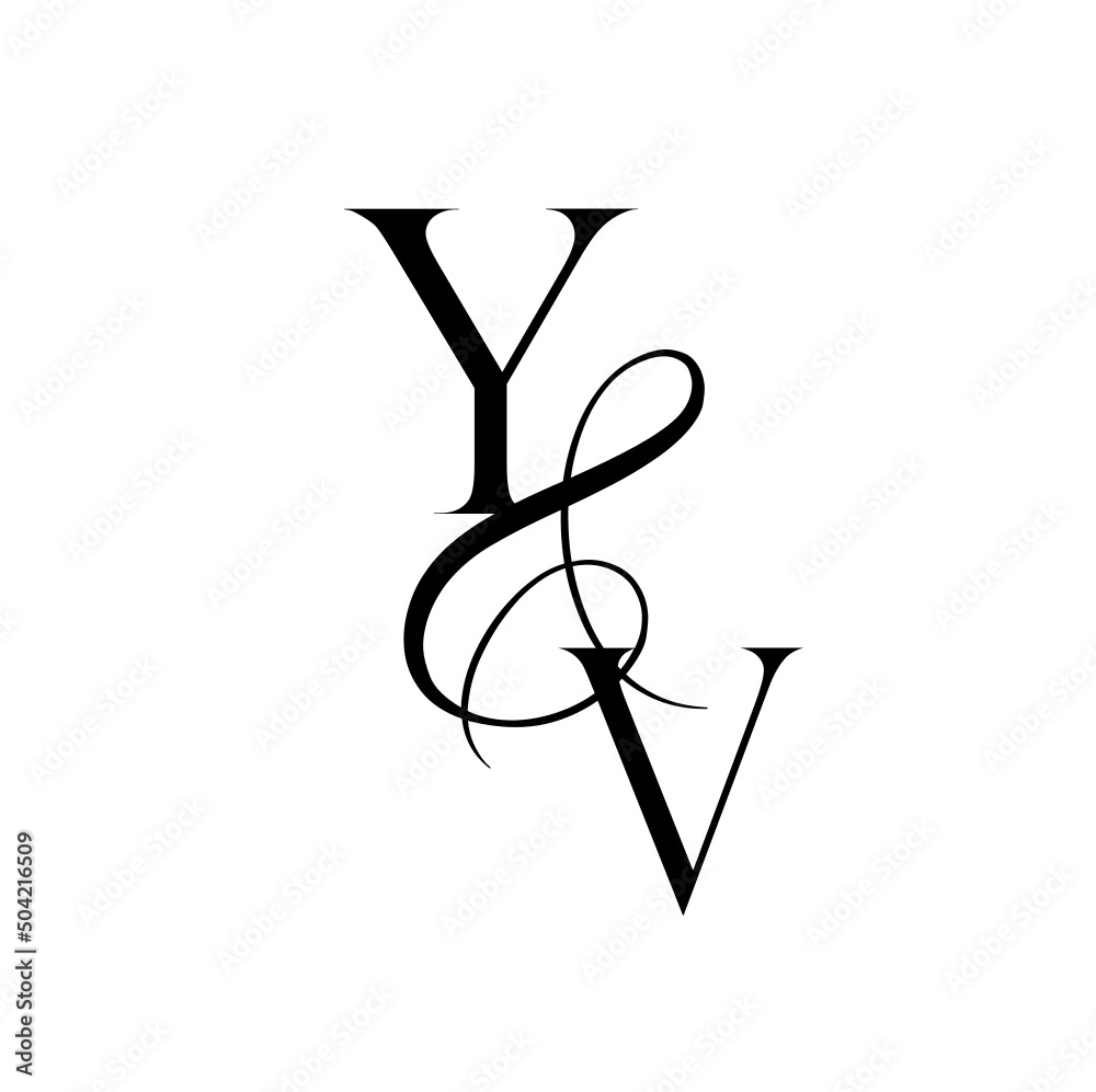 vy, yv, monogram logo. Calligraphic signature icon. Wedding Logo ...
