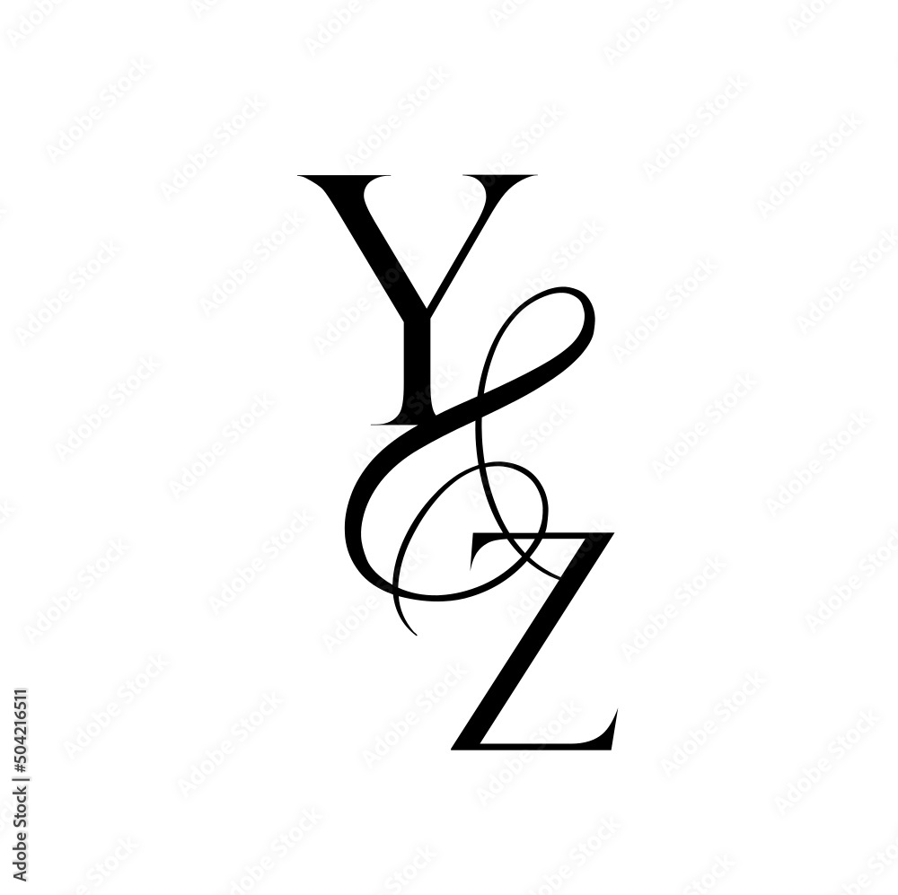 zy, yz, monogram logo. Calligraphic signature icon. Wedding Logo ...
