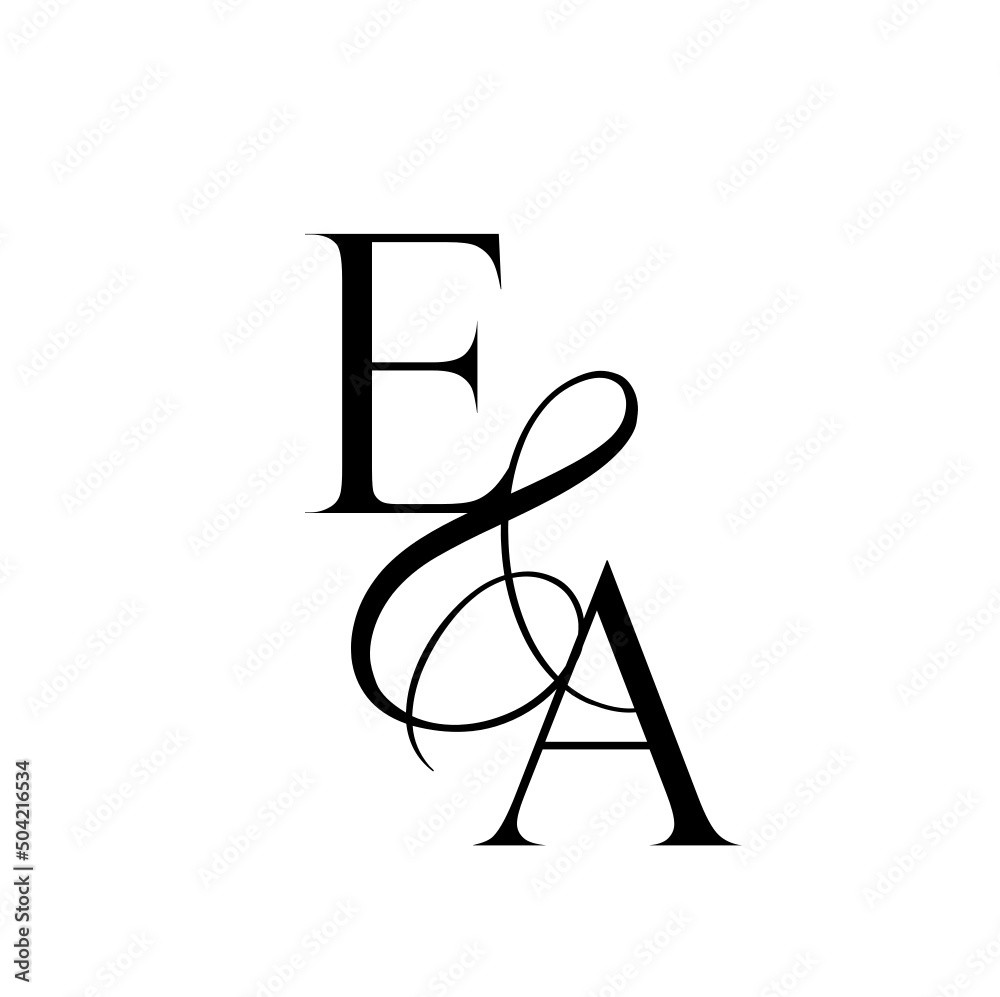 ae, ea, monogram logo. Calligraphic signature icon. Wedding Logo Monogram. modern monogram ...