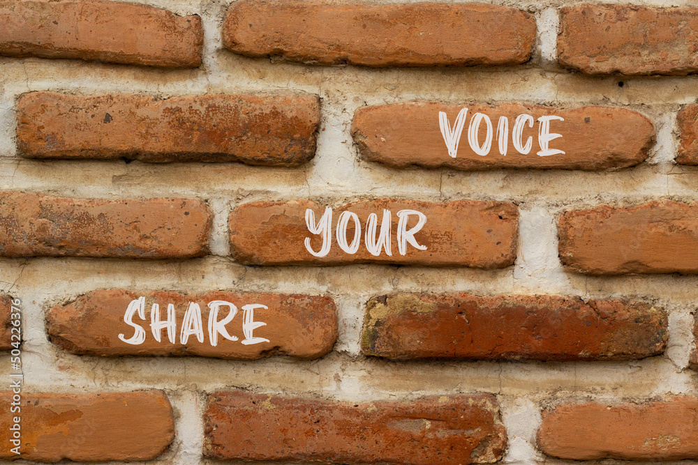 Share your voice and support symbol. Concept words Share your voice on ...