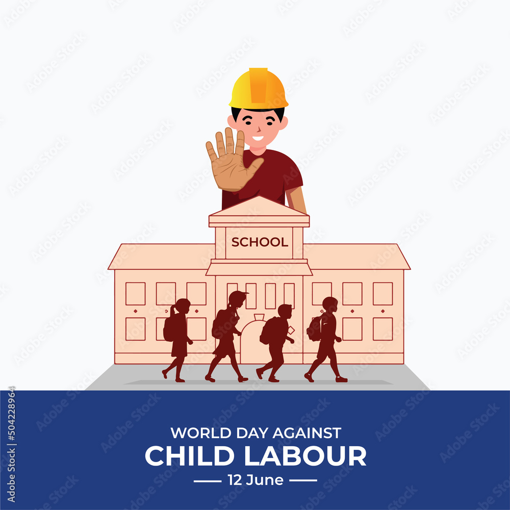 World day against child labour. stop child labour the world. Template ...