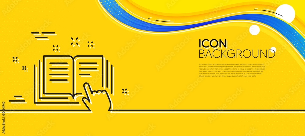 Technical documentation line icon. Abstract yellow background ...
