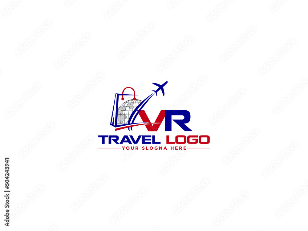 Letter VR Logo Icon, Creative Vr rv Logo Letter Design For Travel ...