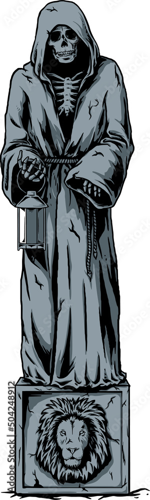 skeleton monk statue Stock Illustration | Adobe Stock
