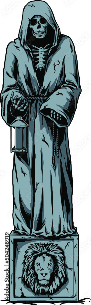 skeleton monk statue Stock Vector | Adobe Stock