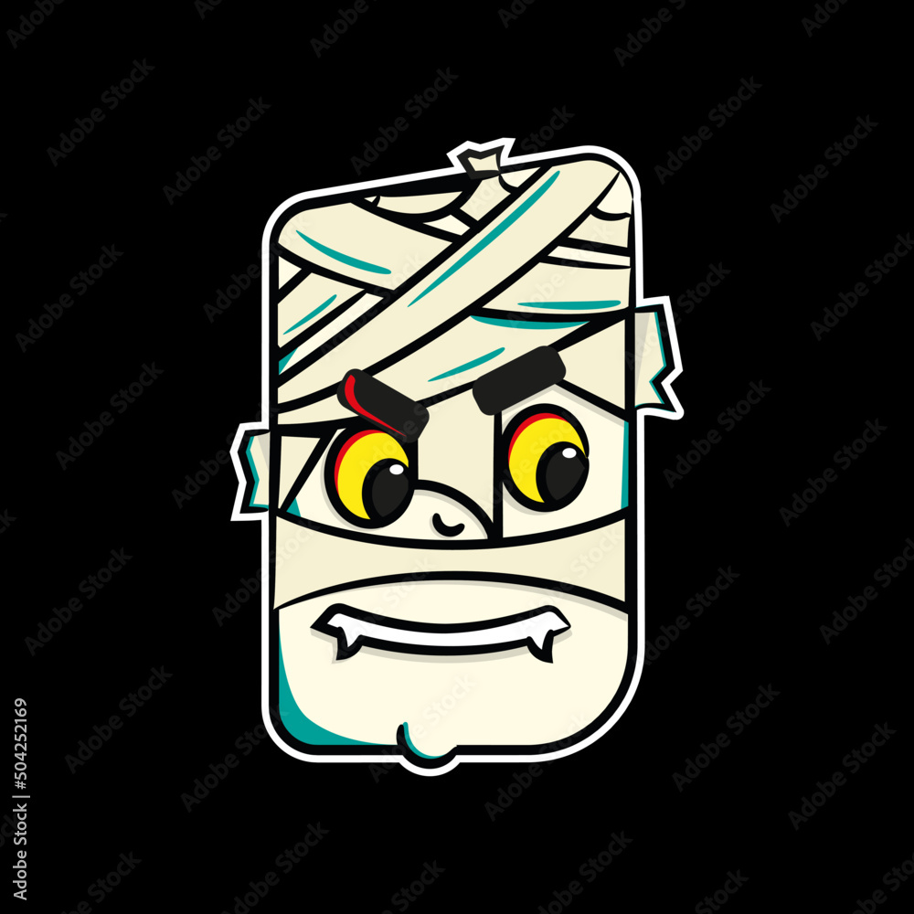 Vector illustration of a mummy face. Mummy design for t-shirt design ...